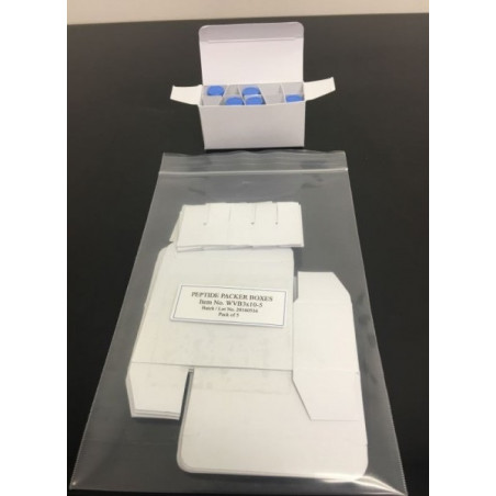 PEPTIDE PACKER White Vial Boxes, for 3mL x 10 piece packaging, Pack of 5